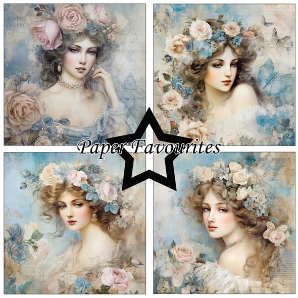 278269 Paper Favourites Paper Pack "Vintage Ladies - Blue" PF269 ...