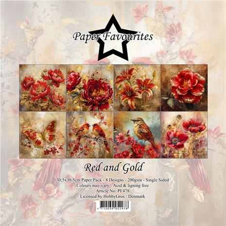 278478 Paper Favourites Paper Pack "Red and Gold" PF478 – HobbyGros