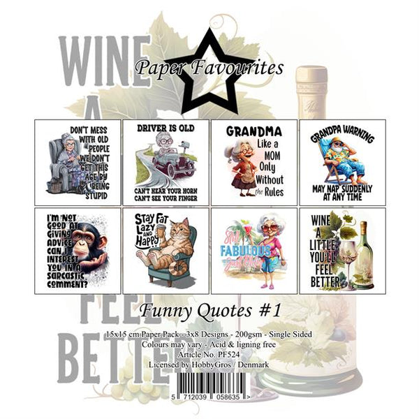 278524 Paper Favourites Paper Pack "Funny Quotes #1" PF524 – HobbyGros