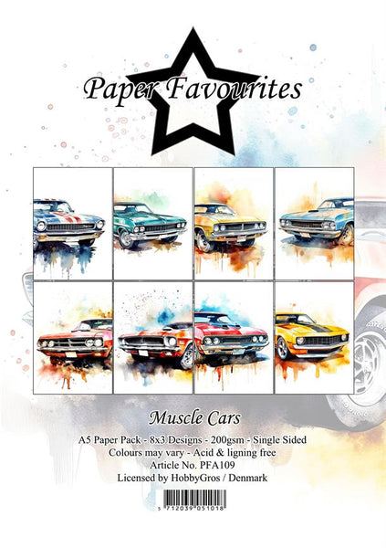 279109 Paper Favourites Paper Pack "Muscle Cars" PFA109 – HobbyGros