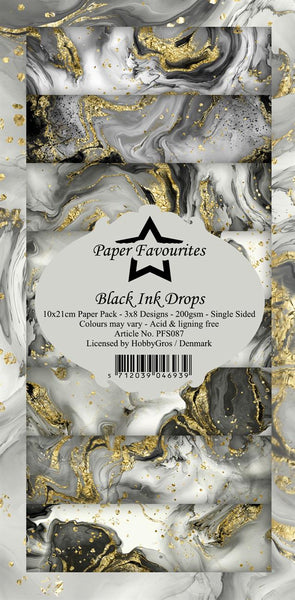 279087 Paper Favourites Slim Card "Black Ink Drops" PFS087 – HobbyGros