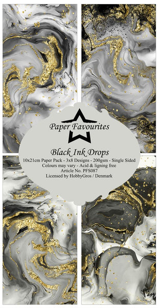 279087 Paper Favourites Slim Card "Black Ink Drops" PFS087 – HobbyGros