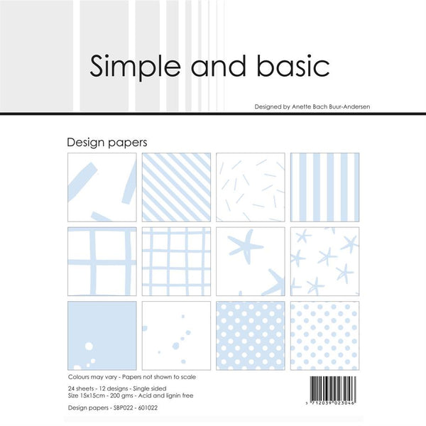 601022 Simple and Basic Design Papers 15x15cm "Pigeon Blue" SBP022 ...