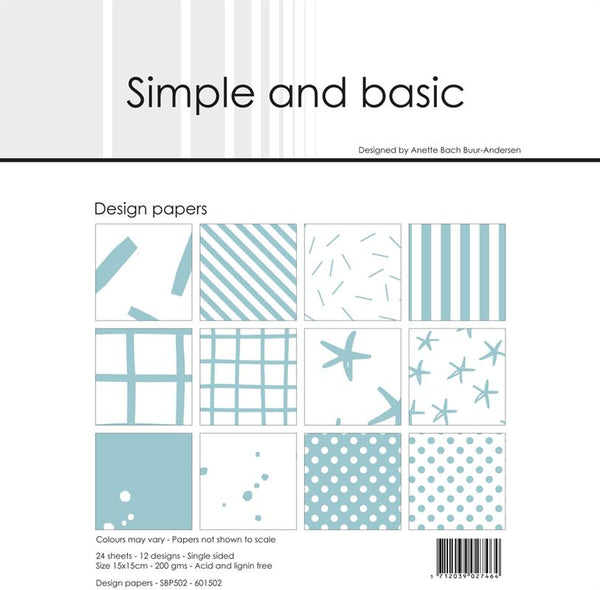 601502 Simple and Basic Design Papers 15x15cm "Mint" SBP502 – HobbyGros