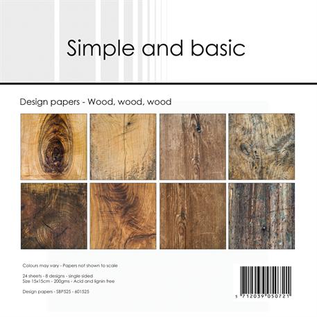 601525 Simple and Basic Design Papers "Wood, wood, wood" SBP525 – HobbyGros