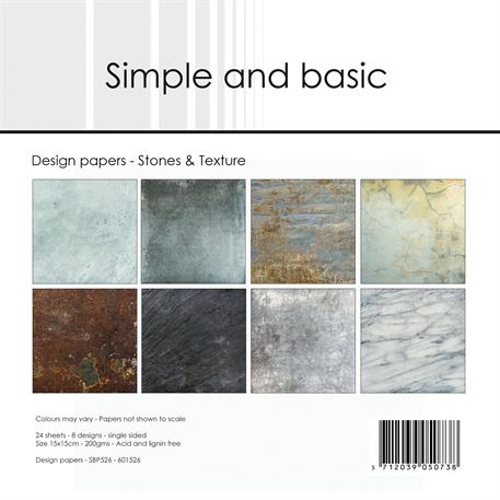 601526 Simple and Basic Design Papers "Stones & Texture" SBP526 – HobbyGros