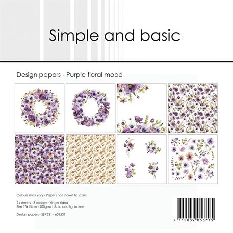 601531 Simple and Basic Design Papers "Purple floral mood" SBP531 ...
