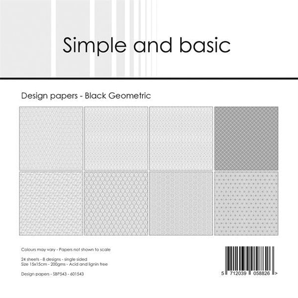 601543 Simple and Basic Design Papers "Black Geometric" SBP543 – HobbyGros
