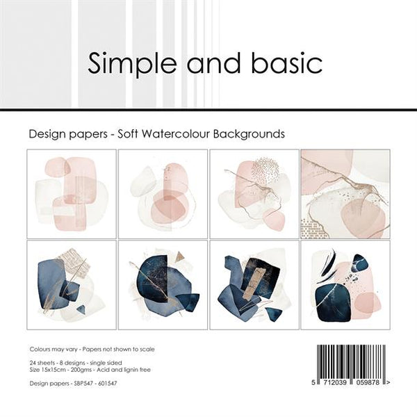 601547 Simple and Basic Design Papers "Soft Watercolour Backgrounds" S ...