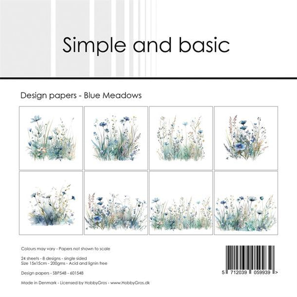601548 Simple and Basic Design Papers "Blue Meadows" SBP548 – HobbyGros
