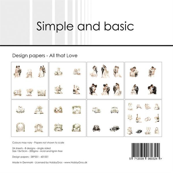 601551 Simple and Basic Design Papers "All that Love" SBP551 – HobbyGros