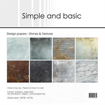 601726 Simple and Basic Design Papers "Stones & Texture" SBP726 – HobbyGros