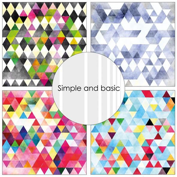 601730 Simple and Basic Design Papers "Watercolour Triangles" SBP730 ...