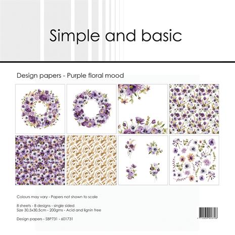 601731 Simple and Basic Design Papers "Purple floral mood" SBP731 ...
