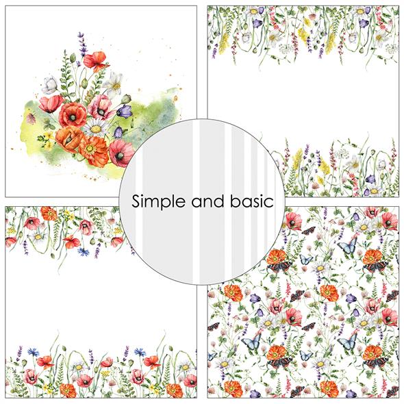 601733 Simple and Basic Design Papers "Summer Meadow" SBP733 – HobbyGros