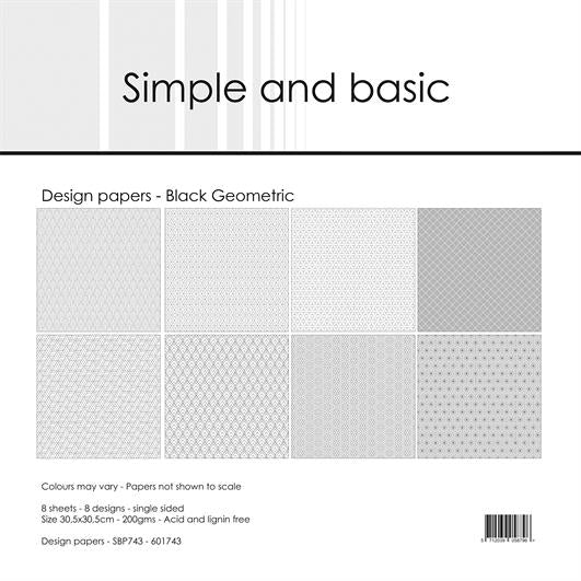 601743 Simple and Basic Design Papers "Black Geometric" SBP743 – HobbyGros