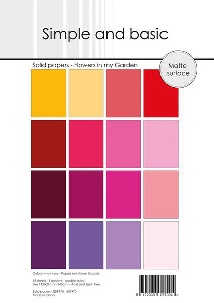 601970 Simple and Basic Design Solid Papers "Flowers in my Garden" SBP ...
